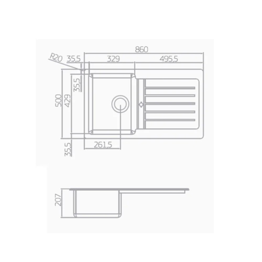 Cuba Cozinha Deca Unic Quartzo Black Matte CC.640.86.QTZ.BLMT - Deca ...