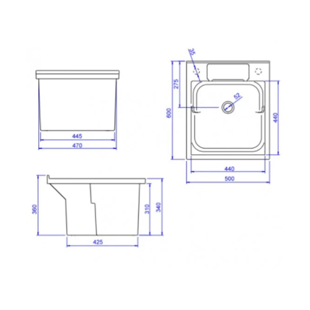 Tanque Multiuso 45 Litros Sobrepor Com Esfregão Deca L.110.17 - Deca ...
