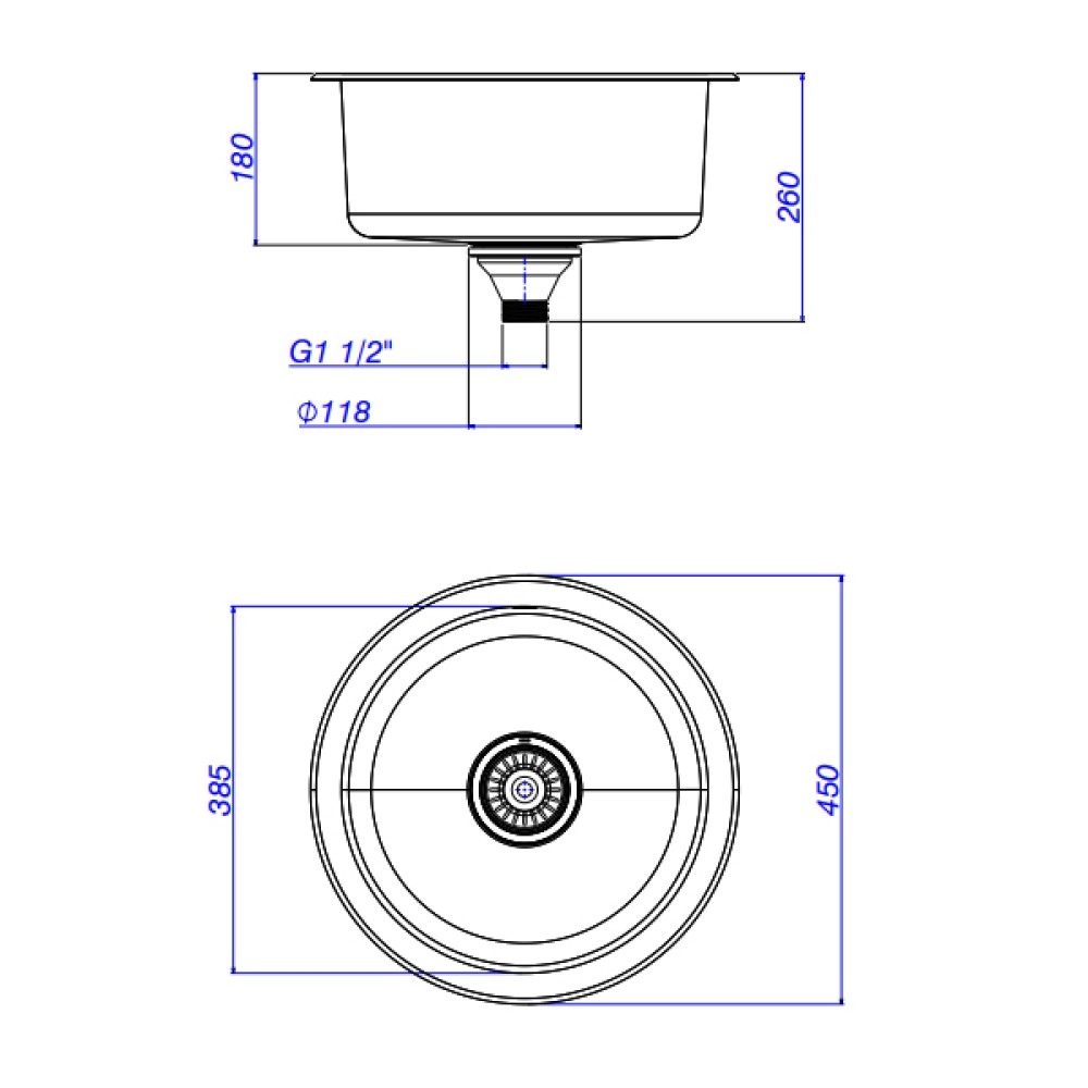 Cuba de Cozinha Redonda Deca 40cm Facile Inox CC.610.40.RED.INX - Deca ...