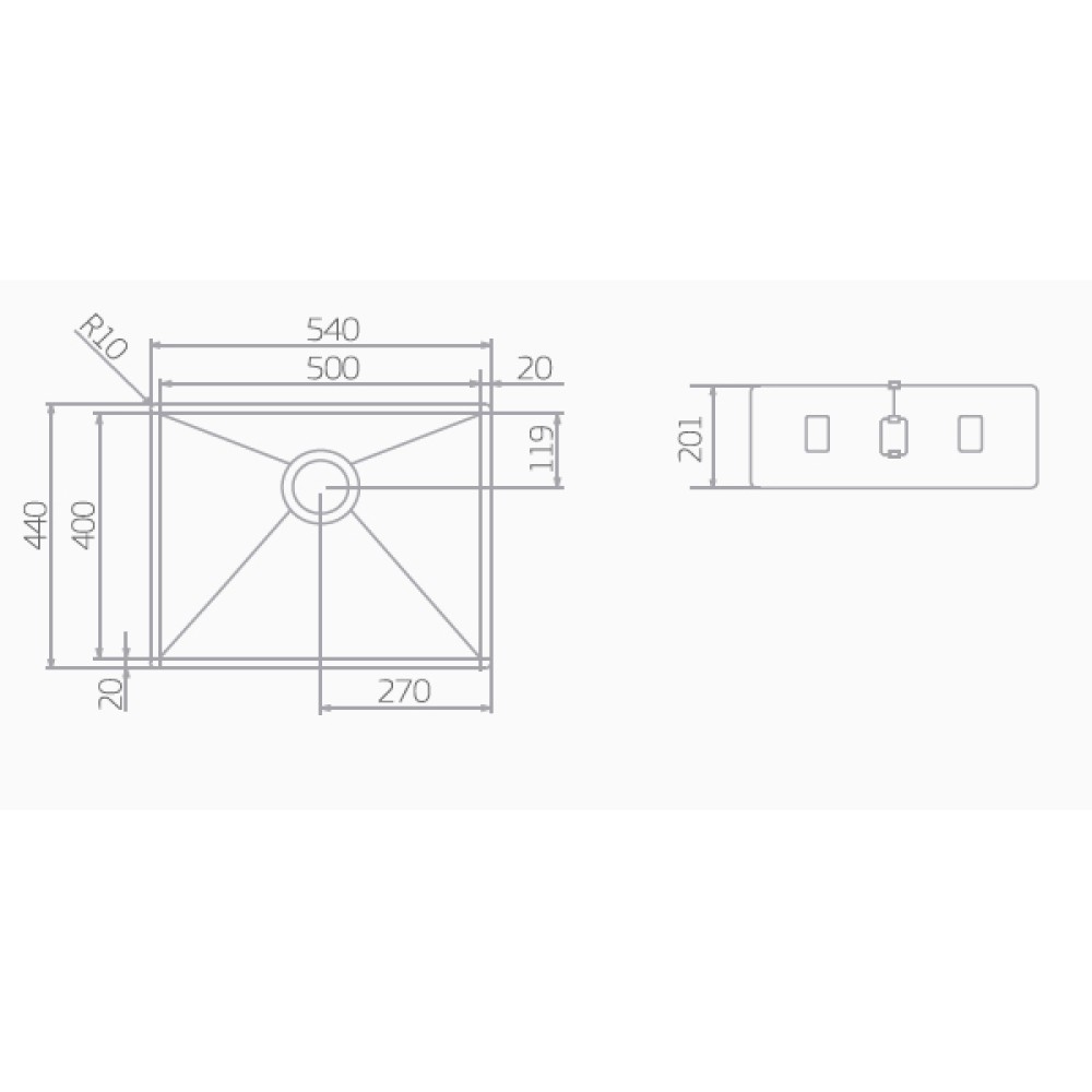 Cuba Inox Quadratta 50 Deca CC.600.50.STD.INX - Deca - Cozinha - Cubas ...