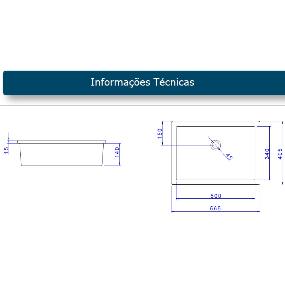 Cuba Deca Sobrepor/Embutir retangular 565X405MM L.1061.17 - Deca - Banheiro - Cubas - Cubas de ...